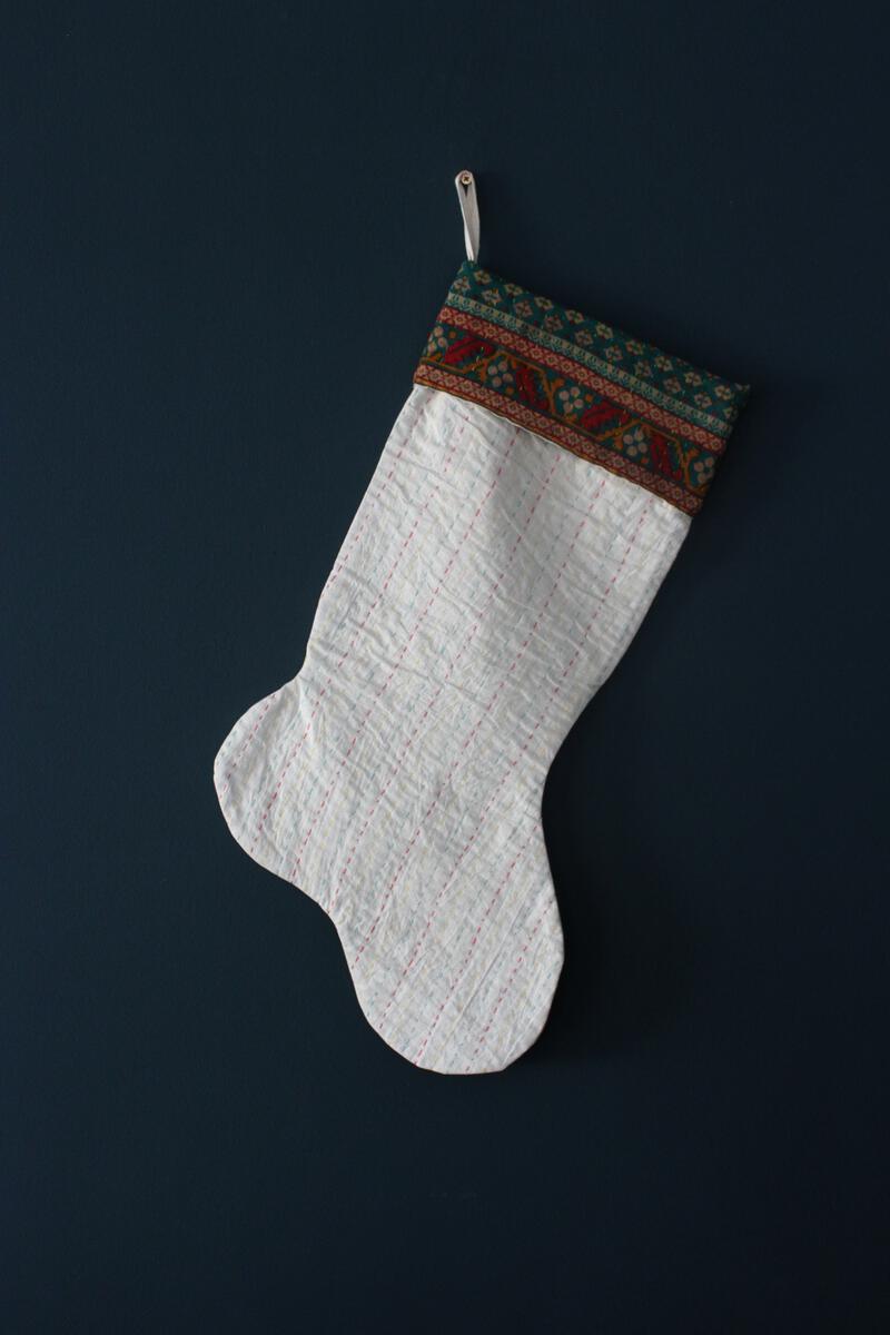 Kantha Christmas Stocking Basha Boutique
