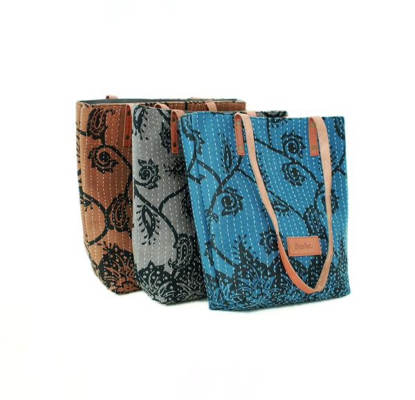 Tote Bag, Natural Dye, Paisley Pattern | Basha Boutique