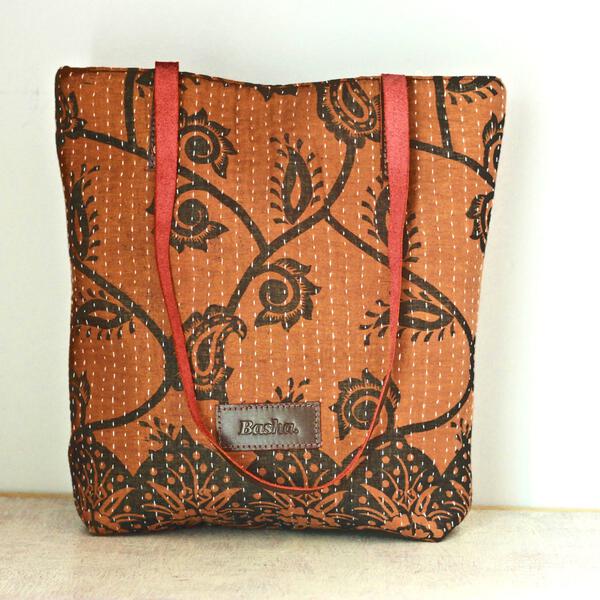 Tote Bag, Natural Dye, Paisley Pattern | Basha Boutique